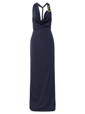 REBECCA VALLANCE Satin-jersey Halterneck Gown