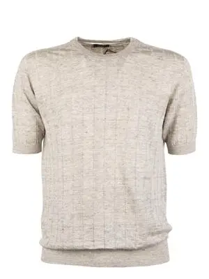 Peserico Ribbed-knit T-shirt - Light Brown