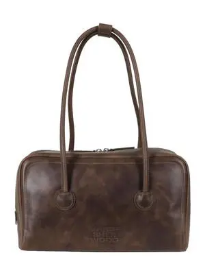 MARGESHERWOOD Double Handle Handbag - Washedbrownpullup