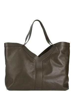 Saint Laurent Leather Shopper Bag - Green