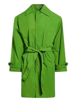 Saint Laurent Solid Color Long Sleeve Trench Coat - Green