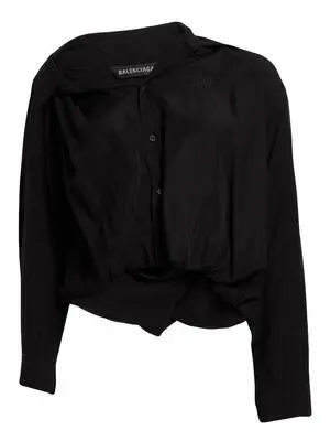 Balenciaga Solid Color Long-sleeve Shirt - Black
