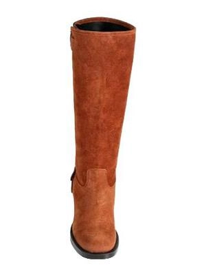 Chloé Round-toe Block Heel Boots - Red