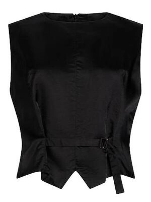 MAISON MARGIELA Satin Sleeveless Top - Black