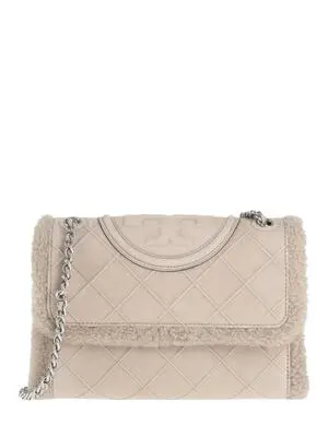 Tory Burch Medium Suede Shoulder Bag - Grey