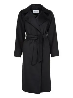 Max Mara Manuela Maxi Belted Coat Black