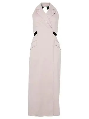 Max Mara Maxi Linen Wrap Dress Pink