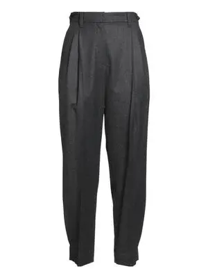 Brunello Cucinelli Flannel Tapered Trousers - Black