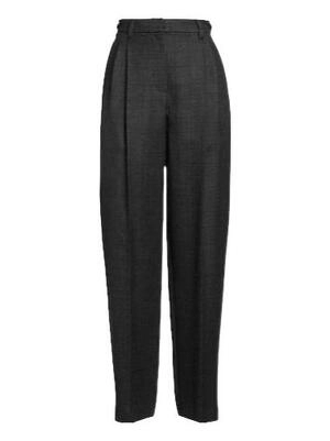 Brunello Cucinelli High-waisted Straight-leg Wool Checkered Pants - Black