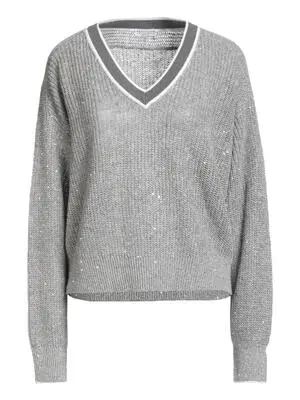 Brunello Cucinelli Melange Knitted Jumper - Gray