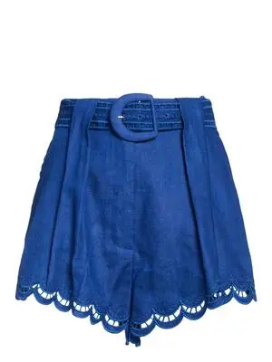 Farm Rio Belted Shorts - Blue