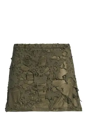 DIESEL® Solid Color Stretch Flared Skirt - Green