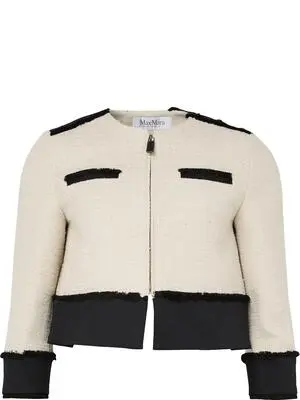 Max Mara Tweed-effect Jacket - White