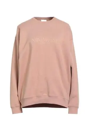 Saint Laurent Solid Color Crew Neck Sweatshirt - Pink