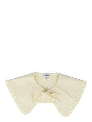 GANNI Striped Shirt Collar - Nude