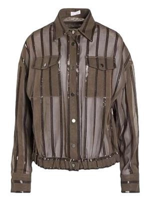 Brunello Cucinelli Sequined Single-breasted Jacket - Gray