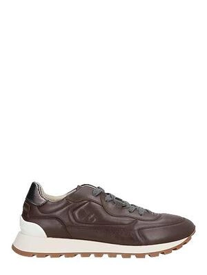 Brunello Cucinelli Leather Plain Colour Trainers - Brown