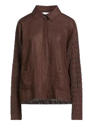 Max Mara Plain Colour Shirts - Brown
