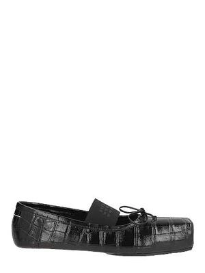 MAISON MARGIELA Crocodile-print Ballet Flats - Black