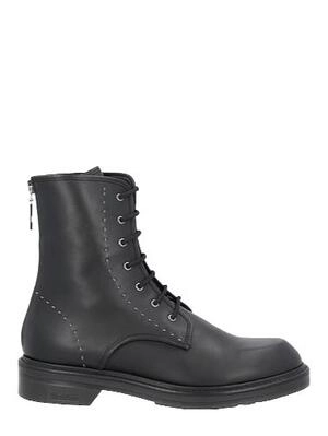 Max Mara Lace-up Leather Ankle Boots - Black