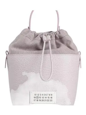 MAISON MARGIELA Maison Margiela Pebbled-Leather And Canvas Bucket Bag White