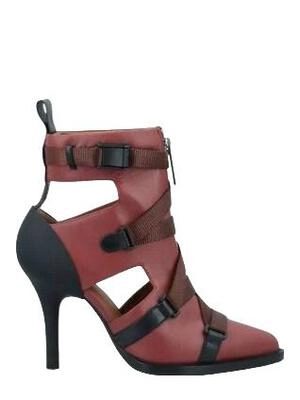 Chloé Leather Spike Heel Ankle Boots - Red