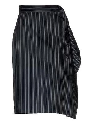 MAISON MARGIELA Pinstriped Midi Skirt - Black