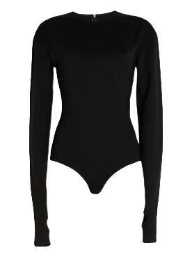 MAISON MARGIELA Crew Neck Long-sleeve Bodysuit Black