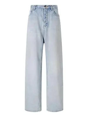 Balenciaga Straight-leg Cotton Denim Pants - Blue