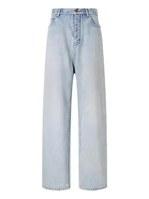 Balenciaga Straight-leg Cotton Denim Pants - Blue