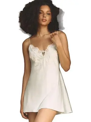 For Love & Lemons Heirloom Petal Slip Dress - Mint