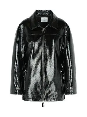 COURREGES Vinyl Cotton Blend Jacket - Black