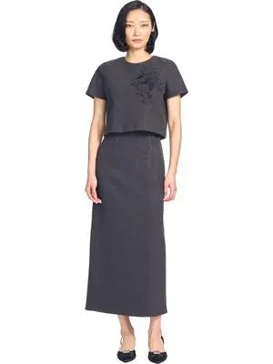 Sachin & Babi Leona Knit Wool Column Skirt - Graphite