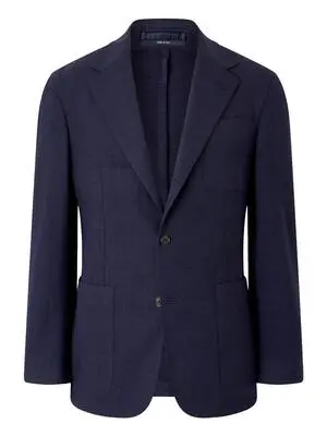 Dunhill Wool And Mohair-blend Prince Of Wales Blazer - Blue