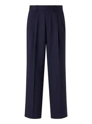 Mr P. Pleated Wool Trousers - Blue