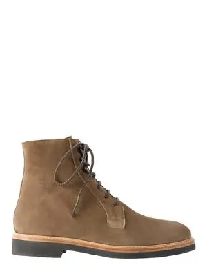 Mr P. Shearling-lined Suede Lace-up Boots - Neutrals
