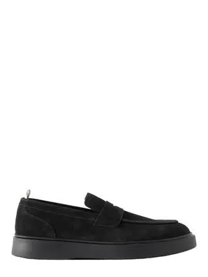 Officine Creative Frame 001 Suede Loafers - Black