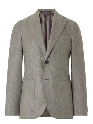 Caruso Aida Wool And Cashmere-blend Twill Blazer - Gray