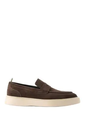 Officine Creative Frame 001 Suede Loafers - Brown
