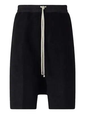 Rick Owens Rick's Pods Straight-leg Cashmere Drawstring Shorts - Black