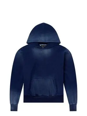 LES TIEN Cotton-jersey Hoodie - Blue