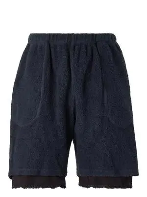 LES TIEN Les Tien - Straight-Leg Cotton-Fleece Drawstring Shorts - Men - Black - S
