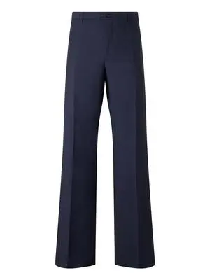 JIL SANDER Straight-leg Wool And Mohair-blend Trousers - Blue