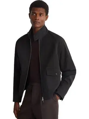 ATELIER Cotton Blend Harrington Jacket - Brown