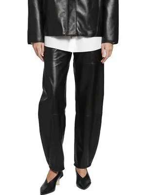 RETORI RETORI Leather Barrel Trousers