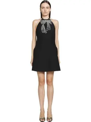 VALENTINO VALENTINO Embroidered Crepe Couture Mini Dress