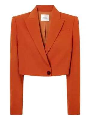 Galvan Cropped Crepe Blazer - Red