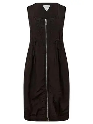Bottega Veneta Structured Zip-up Tea Dress - Black