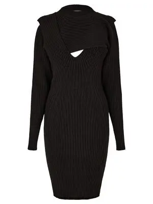 BOTTEGA VENETA Bottega Veneta Long Sleeve Cut Out Shift Dress