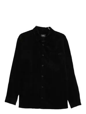 A.p.c. Corduroy Chest-pocket Shirt - Black